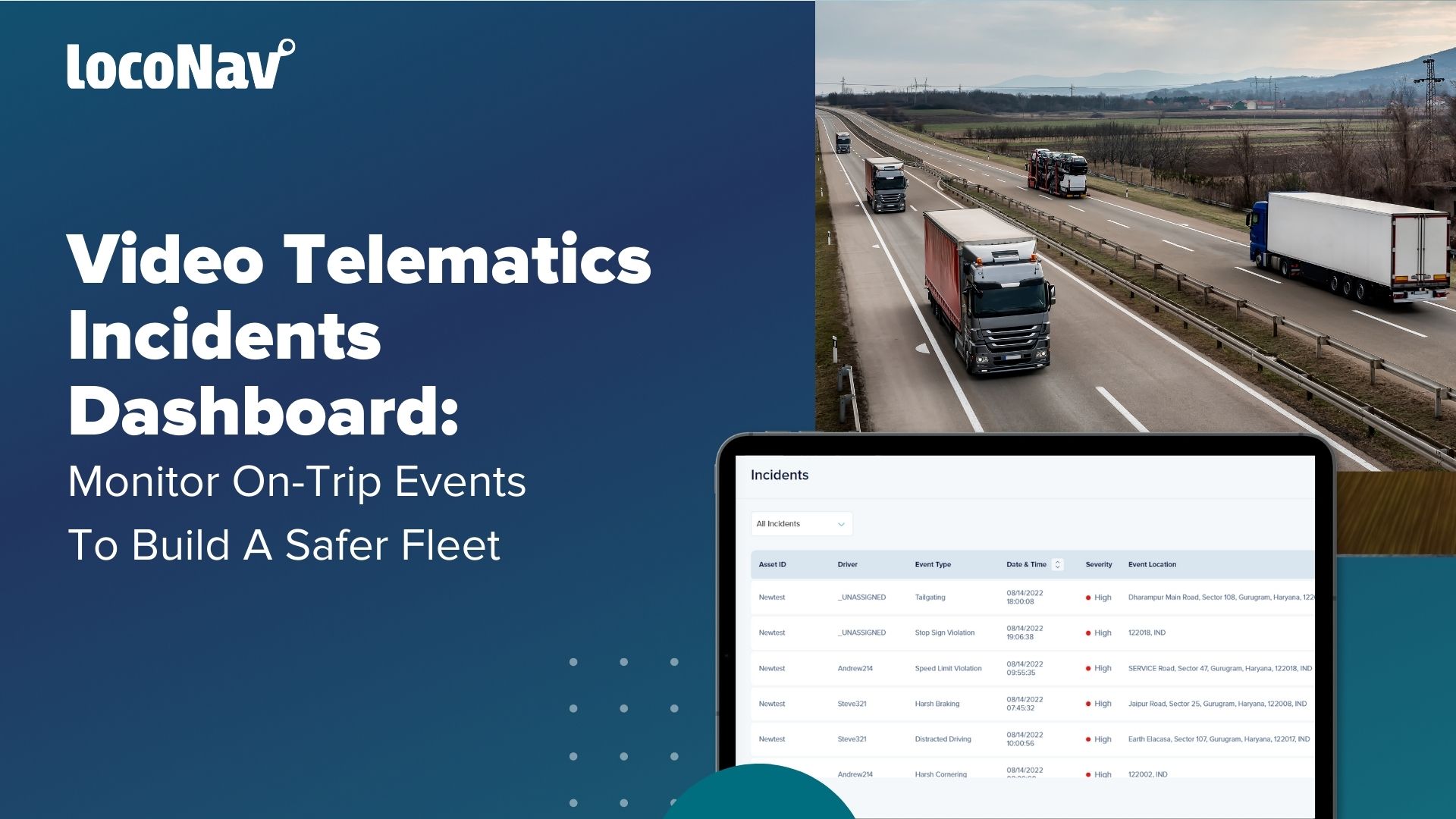 Video Telematics Incidents Dashboard: Monitor On-Trip Events To Build A ...